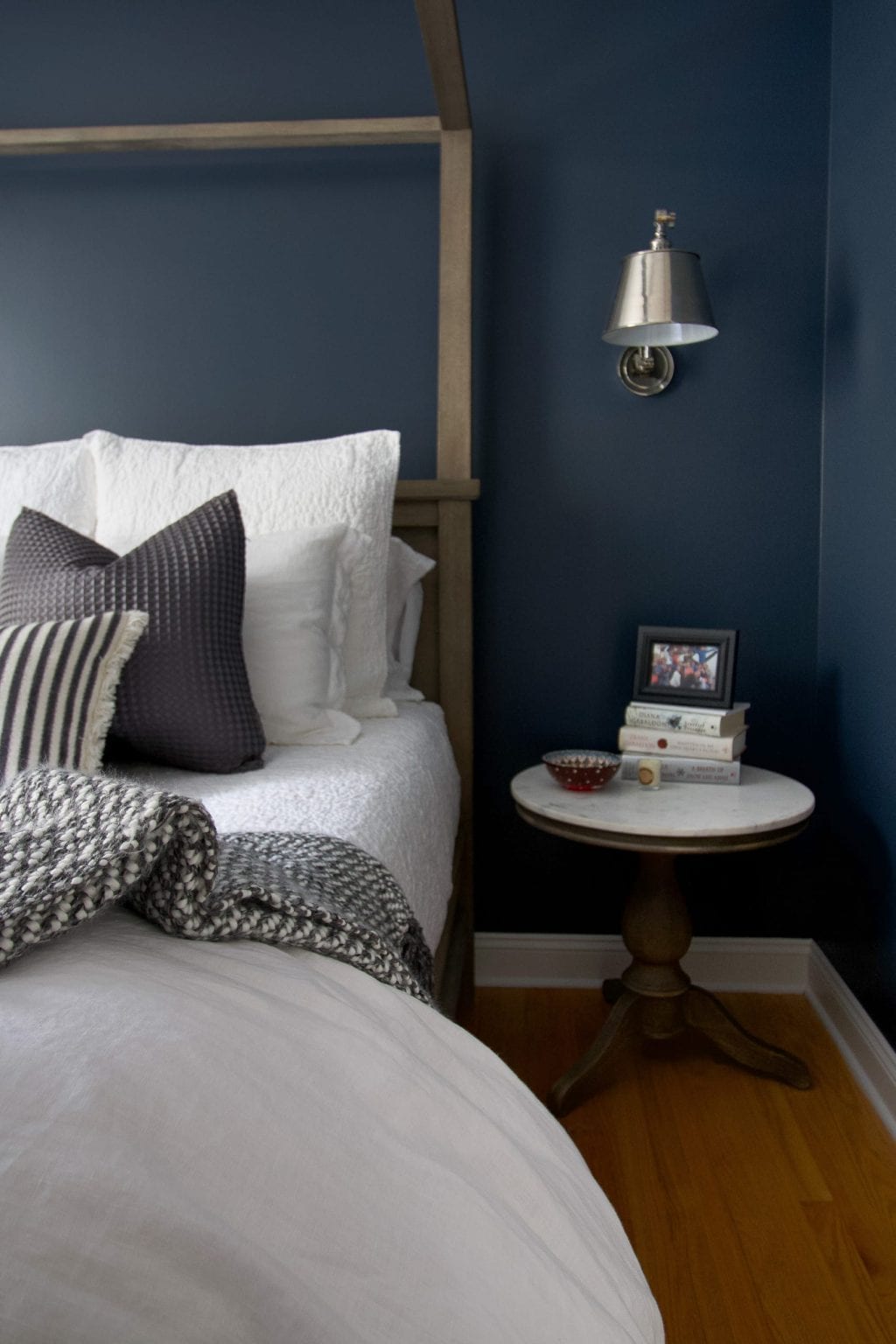 A Gray Guest Bedroom with Blush Accents | The DIY Playbook