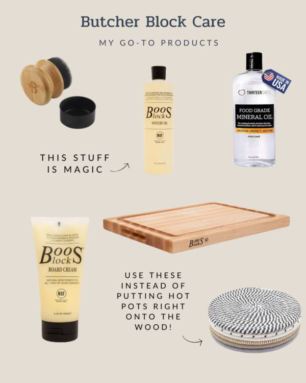 How We Clean & Maintain Butcher Block Countertops (Easy Steps)